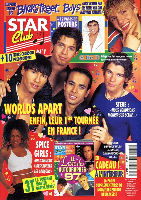 MAGAZINE STAR CLUB n°112, WORLDS APART, SPICE GIRLS, 2Be3, 3T, BOYZONE ...