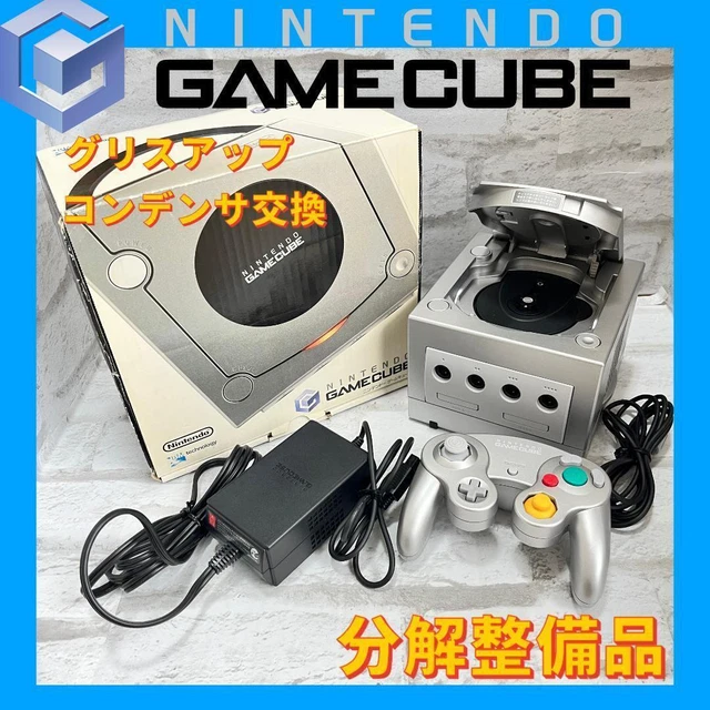 NINTENDO GAMECUBE DOL-001 Silver w/Controller Cables Box Retro Gaming ...