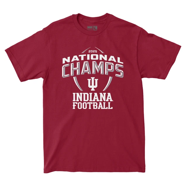 INDIANA FOOTBALL 2025 CFP National Champions Classic Crimson Tee £35.75 ...