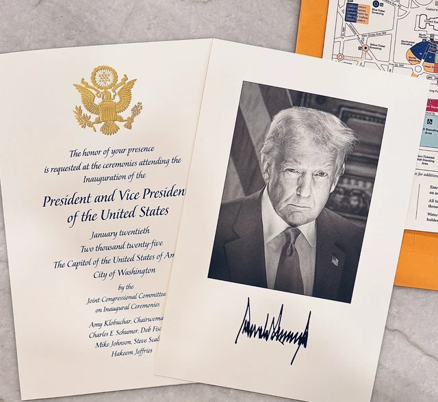2025 OFFICIAL DONALD TRUMP JD VANCE Inauguration Invite Program Metro ...