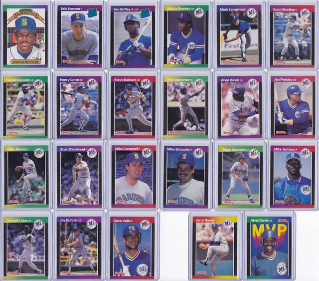 SEATTLE MARINERS 1989 Donruss Baseball Team Set 23 Cards includes DK ...