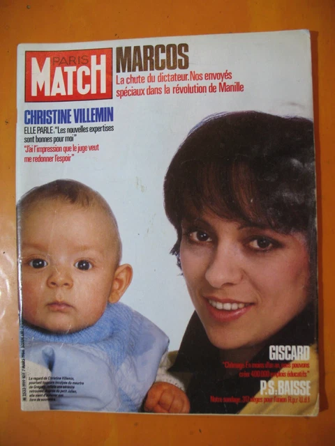 PARIS MATCH N° 1919 du 07/03/1986- Christine Villemin. Chute du ...