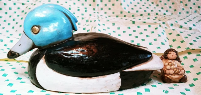 THUN ANATRA CRESTA Germano GIGANTE Antica RARA Anni 50 Papera formella ...