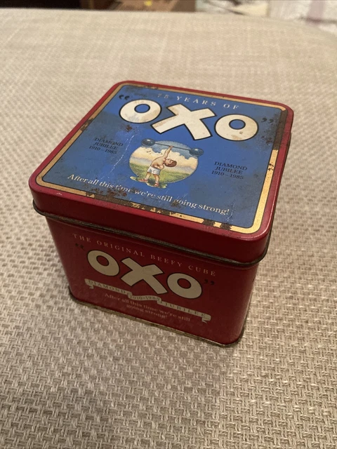 VINTAGE OXO CUBE Tin Diamond Jubilee 75 Years 1910-1985 48 Cube ...