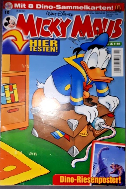 MICKY MAUS HEFT Nr. 10 v. 28.2.2005 mit 8 DINO-Sammelkarten Neuwertig u. selten! EUR 1,00 ...