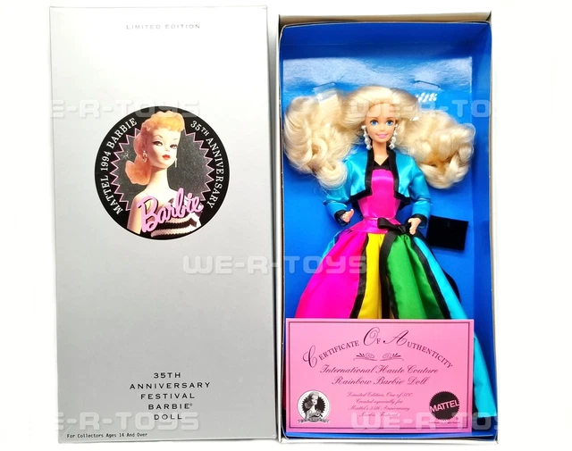 BARBIE 35TH ANNIVERSAIRE International Haute Couture Arc-en-Ciel Poupée ...