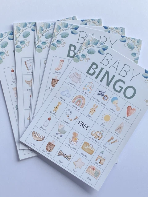 20 NEUTRAL BABY Shower Bingo Cards Includes Calling Sheet And Calling ...