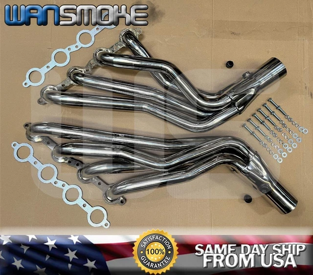 304 SS LONG Tube Header Ls1 Ls2 Ls3 Ls6 Swap For C10 C1500 V8 4.8L 5.3L ...