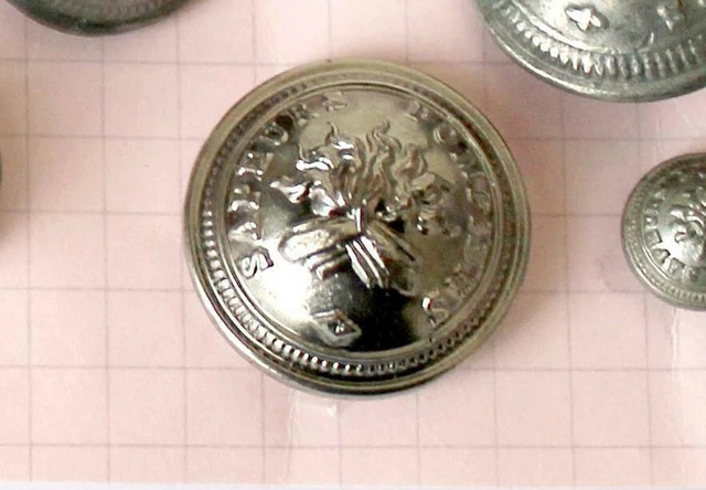 BOUTON SAPEURS POMPIERS - BUTTON UNIFORME ANCIEN - GRENADE - D:22mm ...