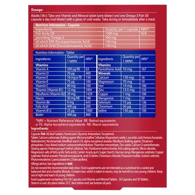 SEVEN SEAS OMEGA 3 and Multivitamins For Woman 30 Count Feb 2028 exp ...