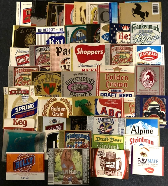 1960S - 1980S Vintage to Collectible Lot of 50 Beer Labels Mixed Brands ...
