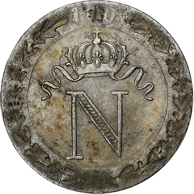 FRANCE, NAPOLÉON I, 10 Centimes, 1808, Paris, Billon, TTB+, Gadoury:190 ...
