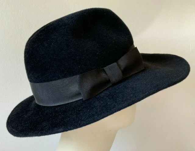 BEAUTIFUL JILL STAPLETON Bermona Model Vintage Black Rabbit Fur Felt ...