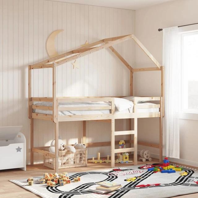 LIT SUPERPOSÉ AVEC échelle et toit sans matelas 90x190 cm vidaXL EUR ...