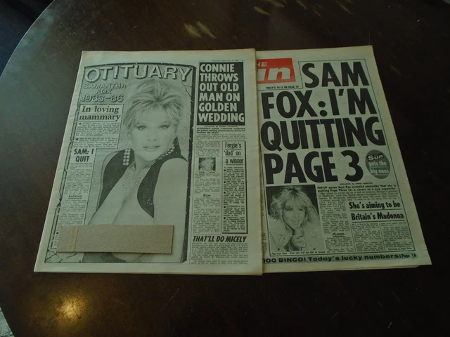 PAGE 3 GIRL - Samantha Fox (Im Quitting Page 3) June 1986 - The Sun ...