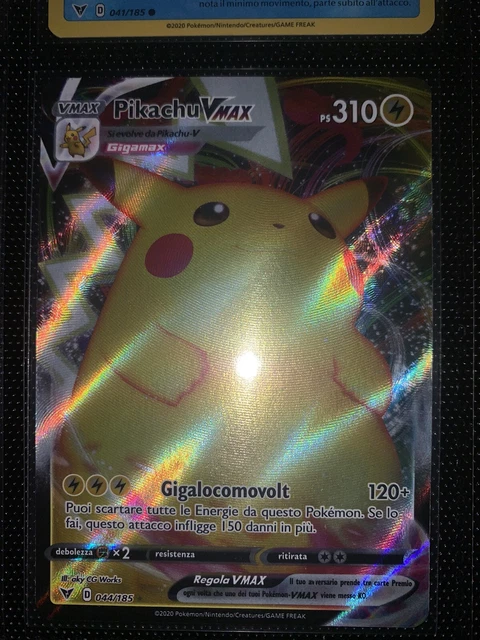 CARTA POKEMON PIKACHU Vmax Full Art Voltaggio Sfolgorante 44/185 Ita ...