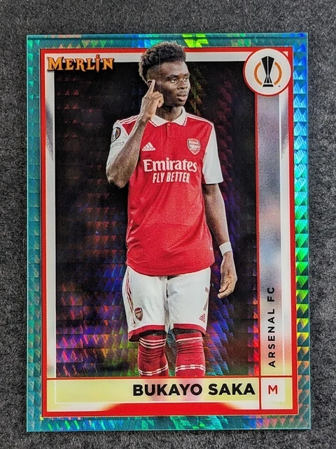 2022-23 TOPPS MERLIN Chrome UEFA BUKAYO SAKA Aqua Prism Refractor Arsenal #12 EUR 1,83 - PicClick IT