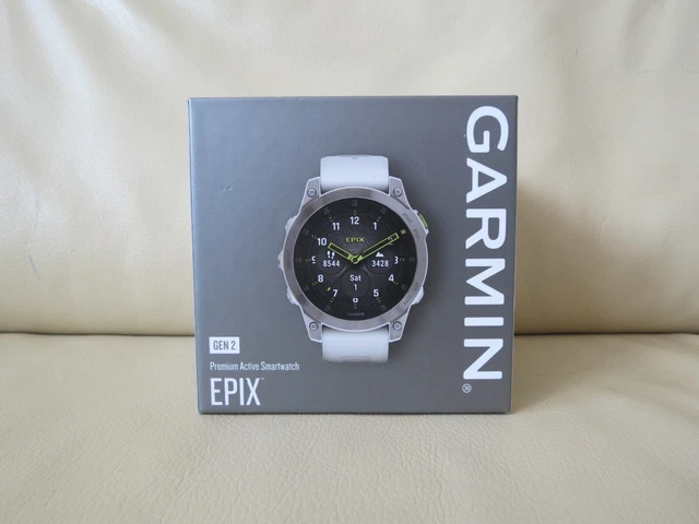 GARMIN EPIX GEN. 2 White Titanium Sapphire 47mm GPS MultiSport Watch ...