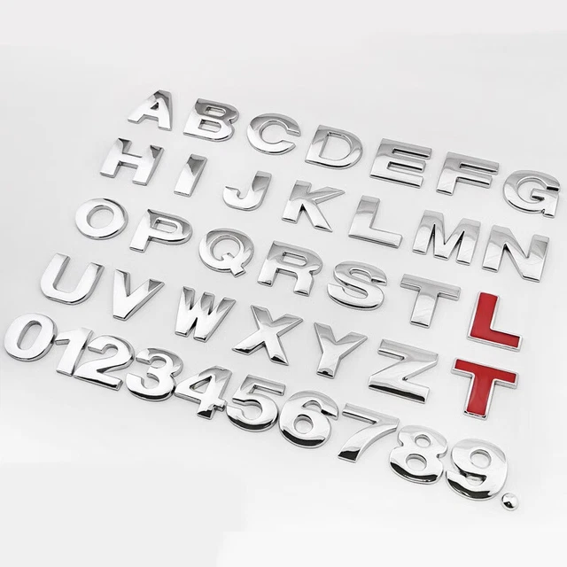 CAR AUTO DIY 3D Chrome Metal Letter Number Sticker Logo Body Emblem ...