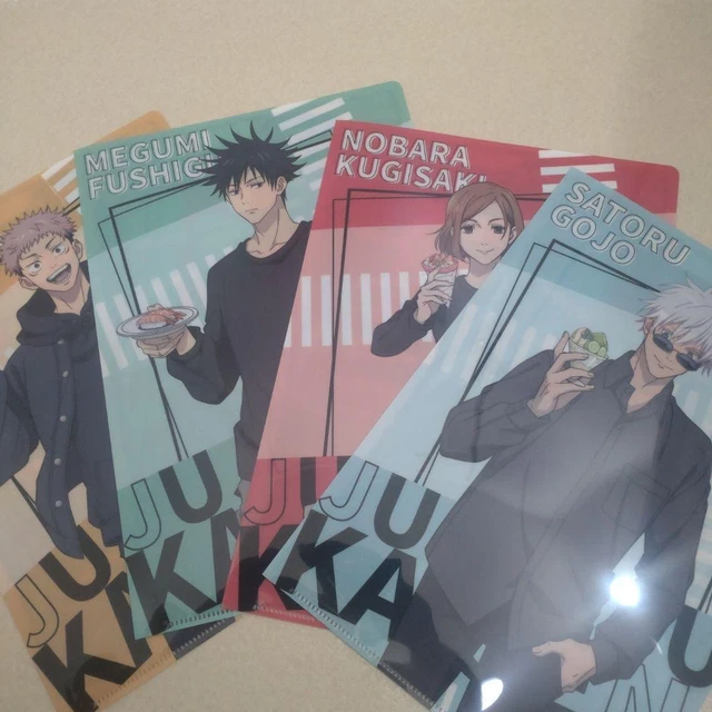KURA SUSHI JUJUTSU Kaisen File Folder Set Of 4 Gojo Satoru Rubber Bonus ...