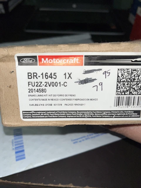 GENUINE FORD FU2Z-2V001-C Motorcraft BR1645 Brake Lining Kit brake pads ...