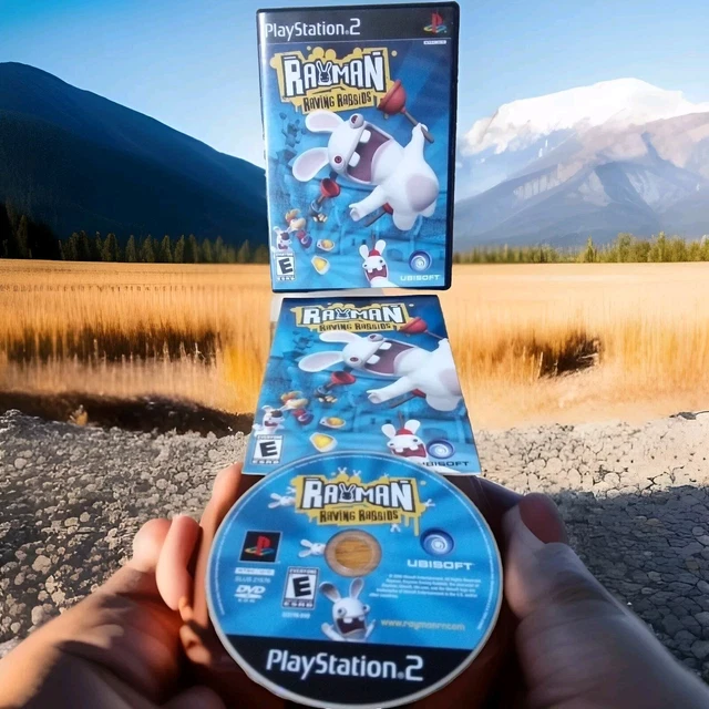 RAYMAN RAVING RABBIDS (Sony PlayStation 2, 2006) PS2 CIB Tested CLEAN £ ...