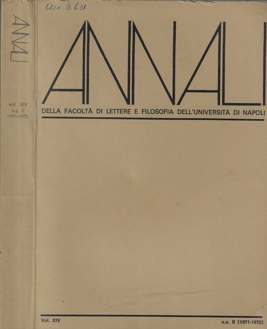 ANNALI DELLA FACOLTÀ di lettere e filosofia dell'università di Napoli ...
