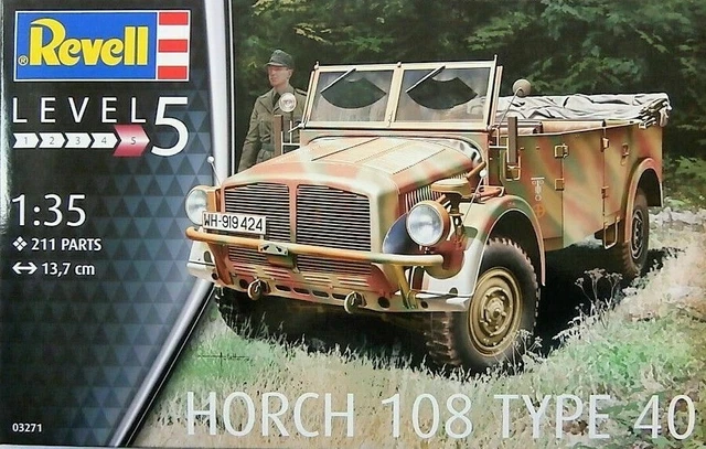 REVELL 1:35 GERMAN Off-Road Military Vehicle Kit Horch 108 Type 40 Art ...