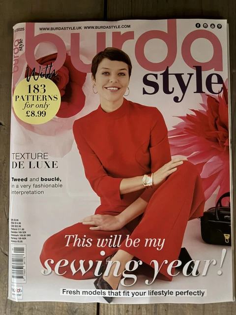 BURDA STYLE MAGAZINE 1/2025: 183 Patterns Texture de Luxe; tweed & boucle £10.99 - PicClick UK