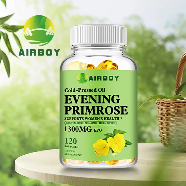 EVENING PRIMROSE OIL 1300mg -Cold-Pressed, Anti-Aging, Whitening ...
