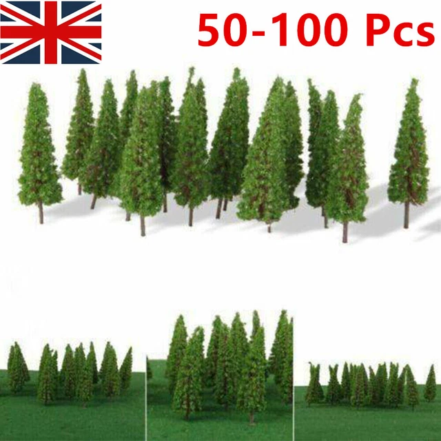 100X HO OO Scale Trees Model Train Railroad Wargame Diorama Scenery ...