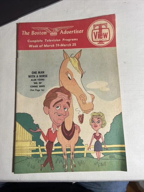 MR ED TELEVISION guide march 1961 alan young connie hines Boston Red ...