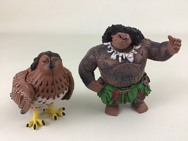 DISNEY MOANA DELUXE Collectible Figures Maui As Hawk Maui 2pc Lot ...