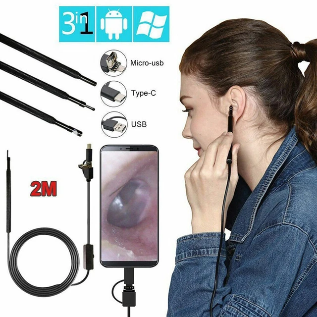 3 IN 1 Ear Cleaning Endoscope USB Visual Earpick HD Pen Camera Spoon ...