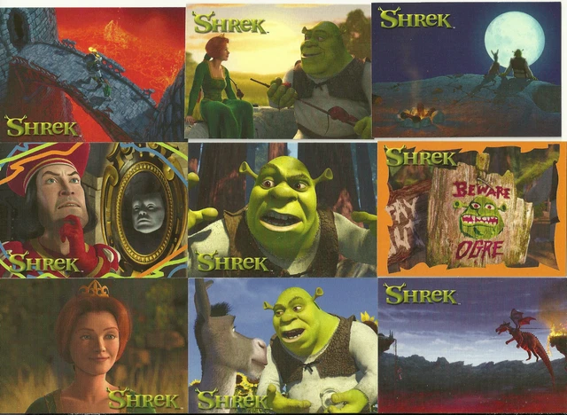 SHREK CARDS - From Original Movie 2001 - Complete Set Of 72 - Mint ...