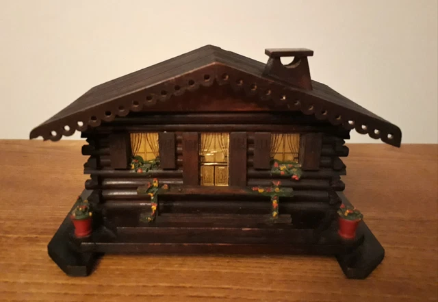 CHALET MUSICAL ANCIEN en bois, boite musicale fonctionnelle, boite à ...