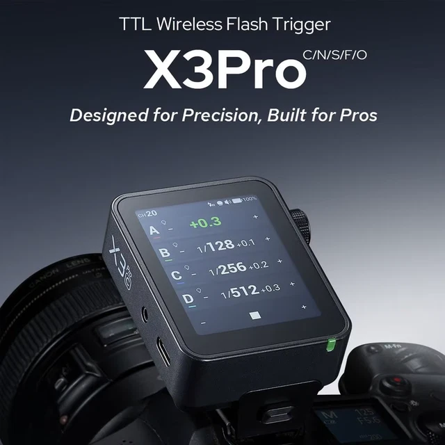 GODOX X3PRO FLASH Trigger TTL HSS Transmitter 2.4inch Touch Screen 2.4G ...