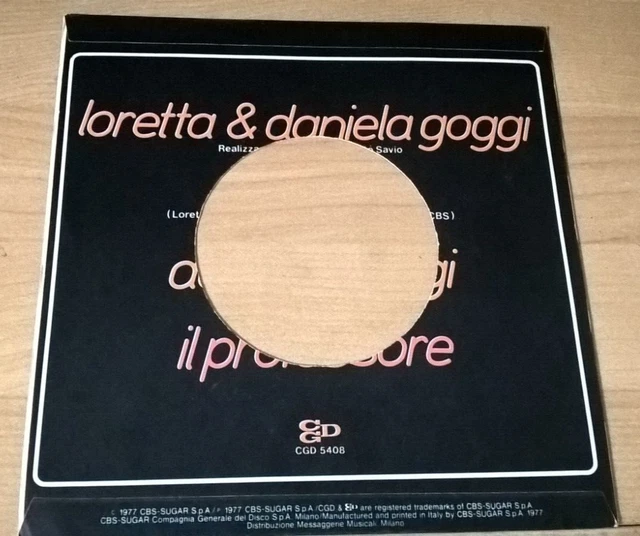 COPERTINA FORATA PER Disco 45 Giri 7" LORETTA E DANIELA GOGGI Domani ...