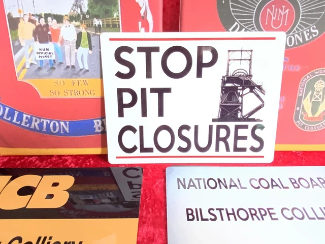 STOP PIT CLOSURES Miners Strike Aluminium Sign (8”x6”) £12.00 - PicClick UK