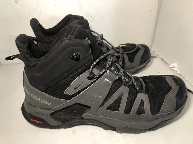 SALOMON X ULTRA 4 Mid GTX Hiking Boots Mens Size 12 Black Gray Trail ...