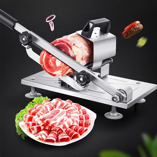 TABLE SLICER STAINLESS Steel Meat Fruit Vegetable Slicer Adjustable ...