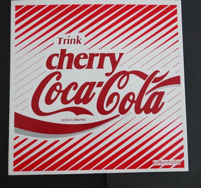 ADESIVO PUBBLICITÀ CHERRY Coca Cola 20 X 20 CM 80er Kiosk Vendita Al ...