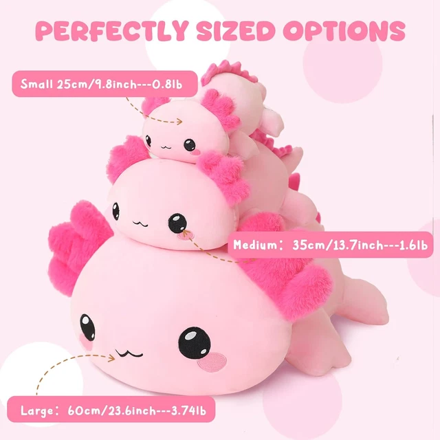 WEIGHTED AXOLOTL PLUSH, Large Stuffed Animal for Her, Pink Axolotl ...