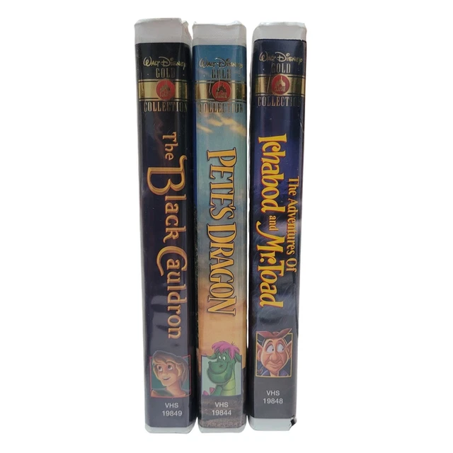 LOT WALT DISNEY Gold Collection VHS Black Cauldron Petes Dragon Ichabod ...