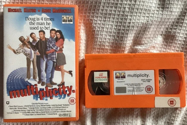 MULTIPLICITY RARE BIG Box Ex Rental Orange VHS Michael Keaton ...