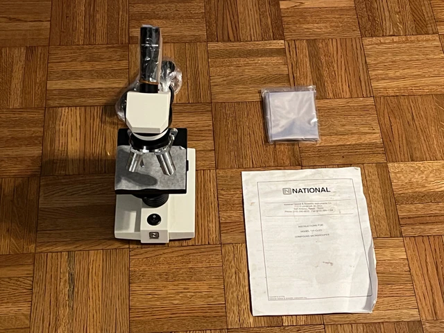 NATIONAL OPTICAL SCIENTIFIC Instruments Compound Microscope & 7 Boxes ... NATIONAL OPTICAL SCIENTIFIC Instruments Compound Microscope & 7 Boxes ...