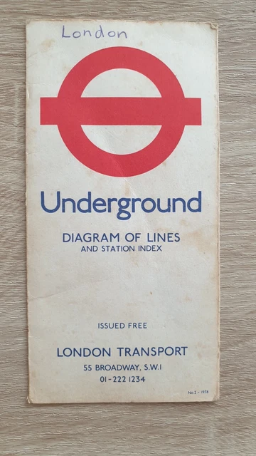 LONDON UNDERGROUND DIAGRAM of Lines 1978, Tube Map (No.2, 678/2165M ...
