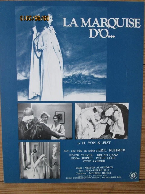 LA MARQUISE D'O ERIC ROHMER Synopsis Original cinéma recto verso année ...