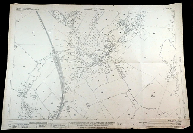 MAP OF KENT Sevenoaks Eynsford Village Eynsford Castle Antique Large ...