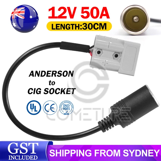 50 AMP ANDERSON Style Plug Cigarette Plug Adapter Caravan 4WD 12 Volt ...